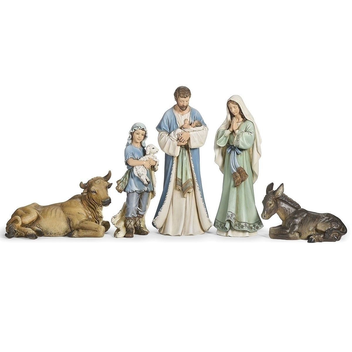 Roman Joseph's Studio Nativity Blue Green 5 pc 12"H – Delectable ...