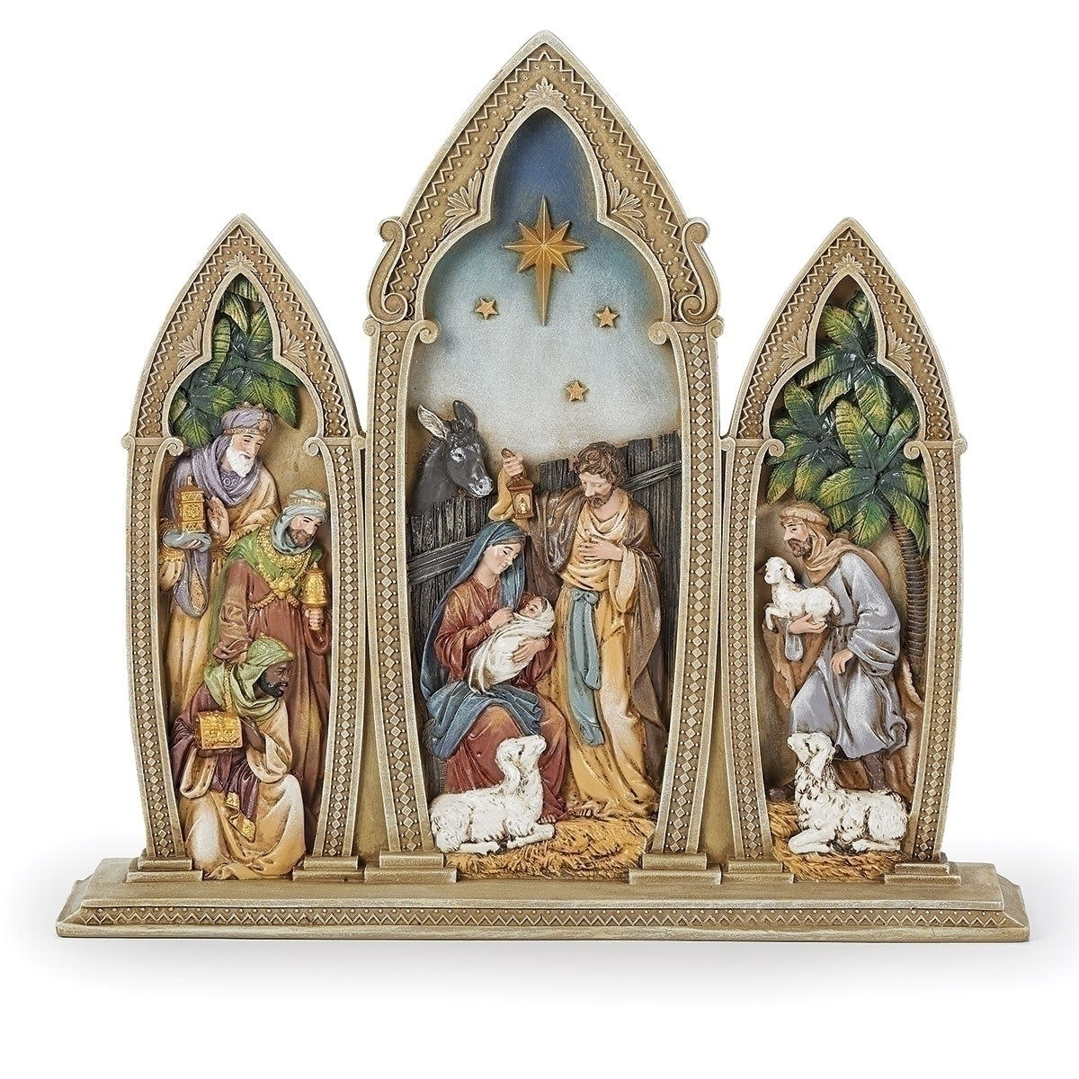 Roman Holy Family Triple Arch Gold Scrolls 12"H – Delectable ...